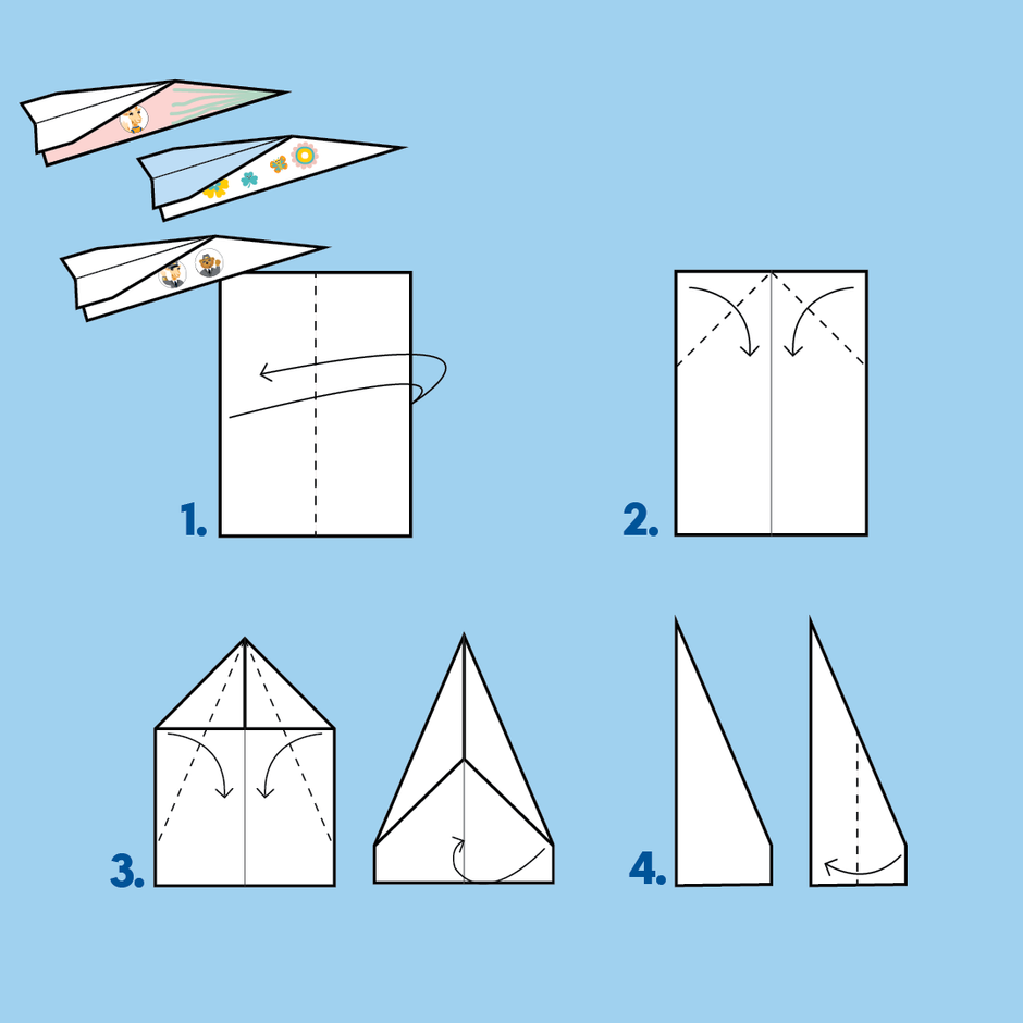 Vika enkla pappersflygplan I Lollo & Bernie