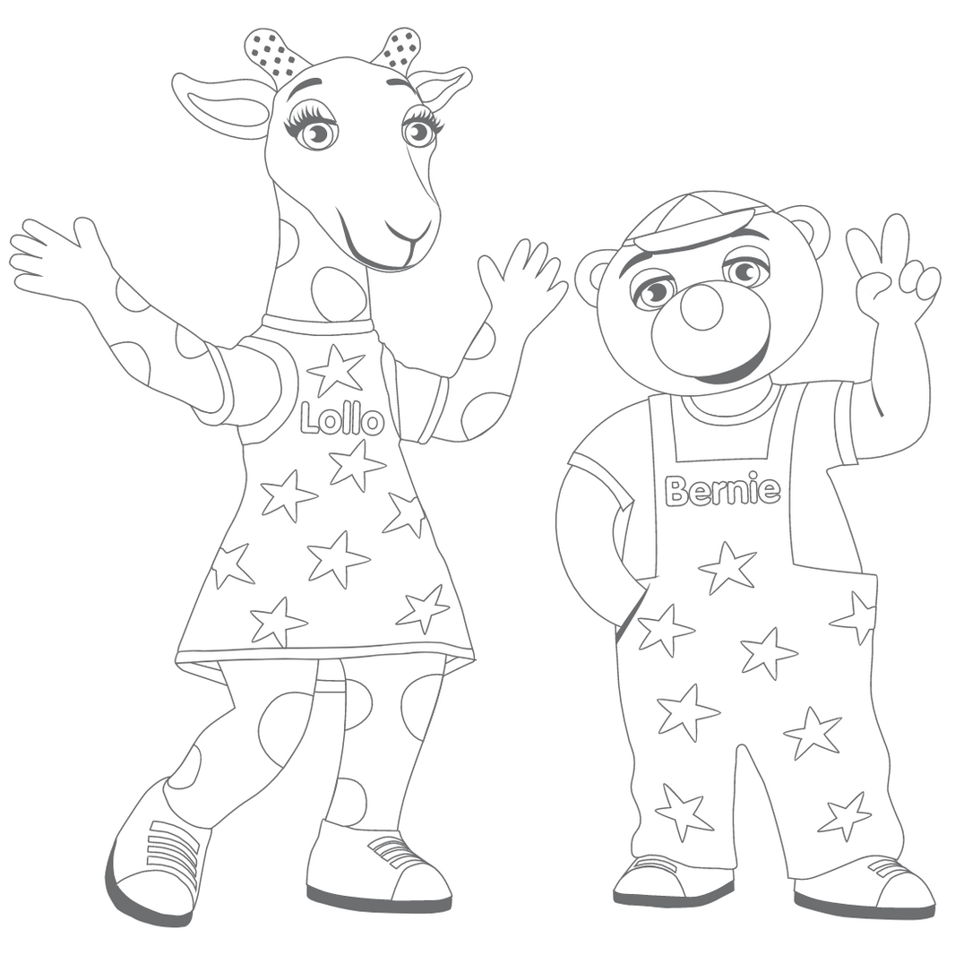 Gratis tegneark for barn I Lollo & Bernie